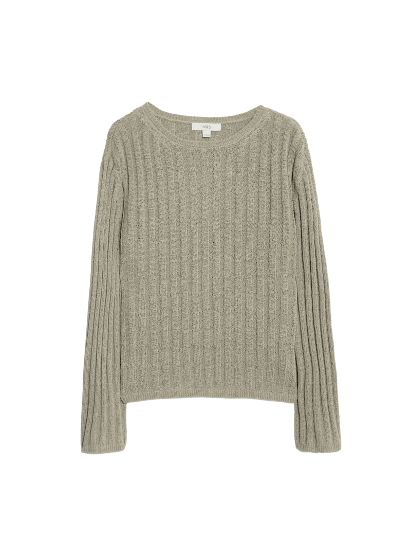 Cotton Blend Ribbed Crew Neck Jumper – Retail International Group